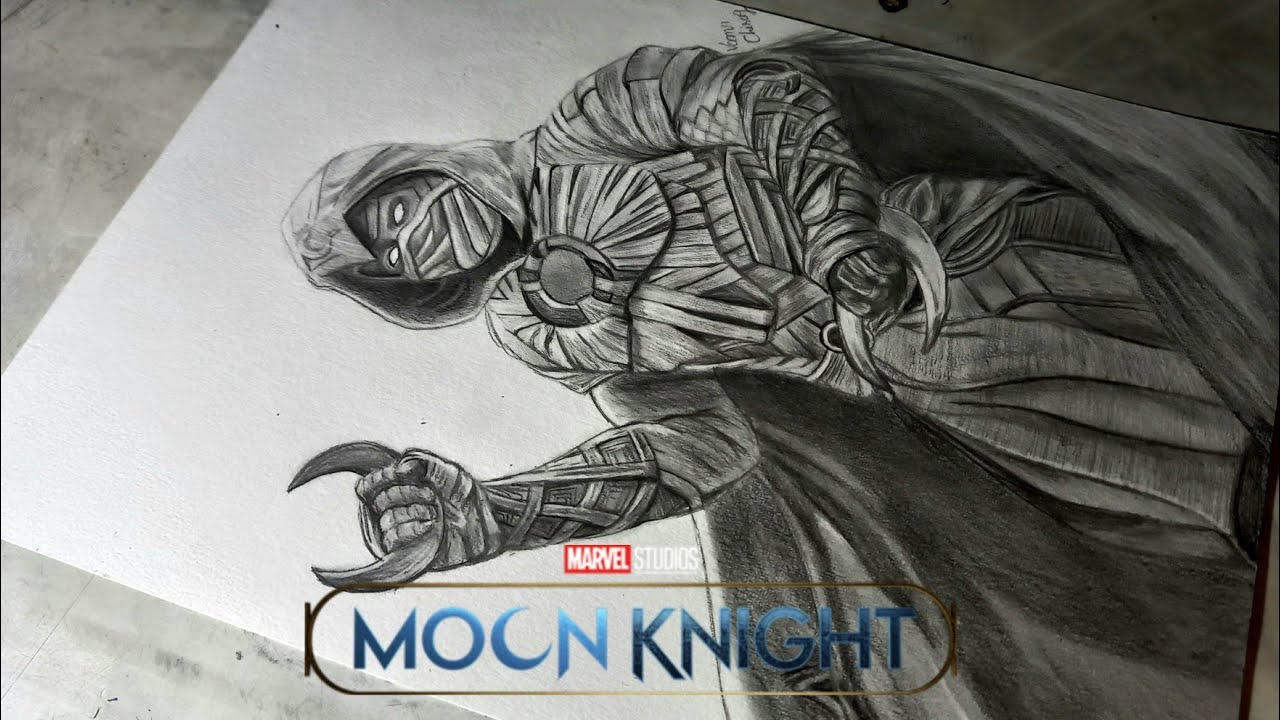 moon knight drawing | how to draw moon knight - YouTube