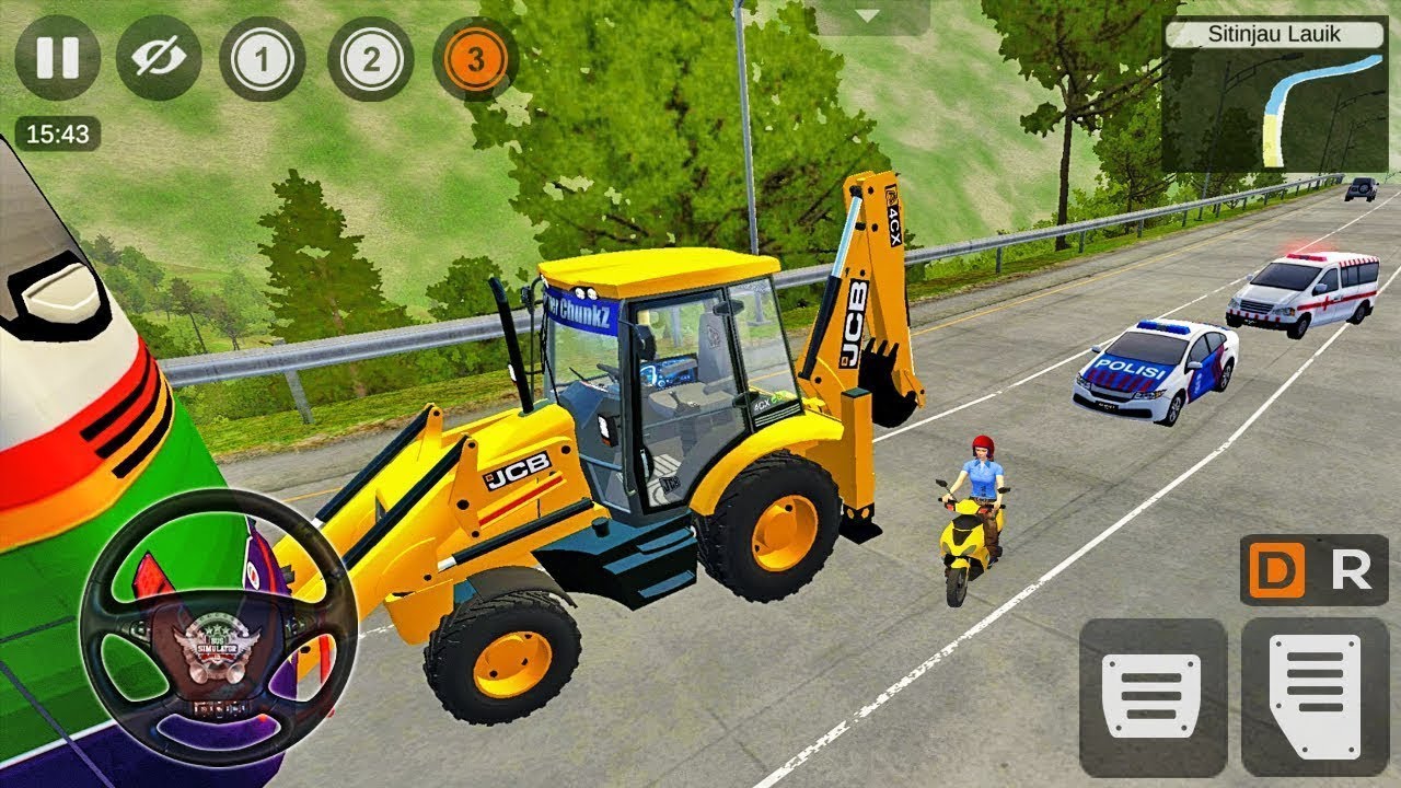 LIVE🛑BUS SIMULATOR INDONESIA - JCB 3DX BACKHOE LOADER DRIVING LIVE ...