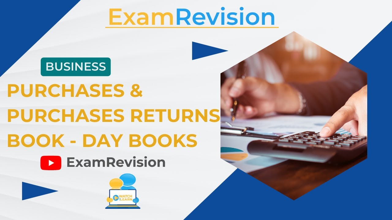 Accounting - Purchases & Purchases Returns Book - Day Books - YouTube