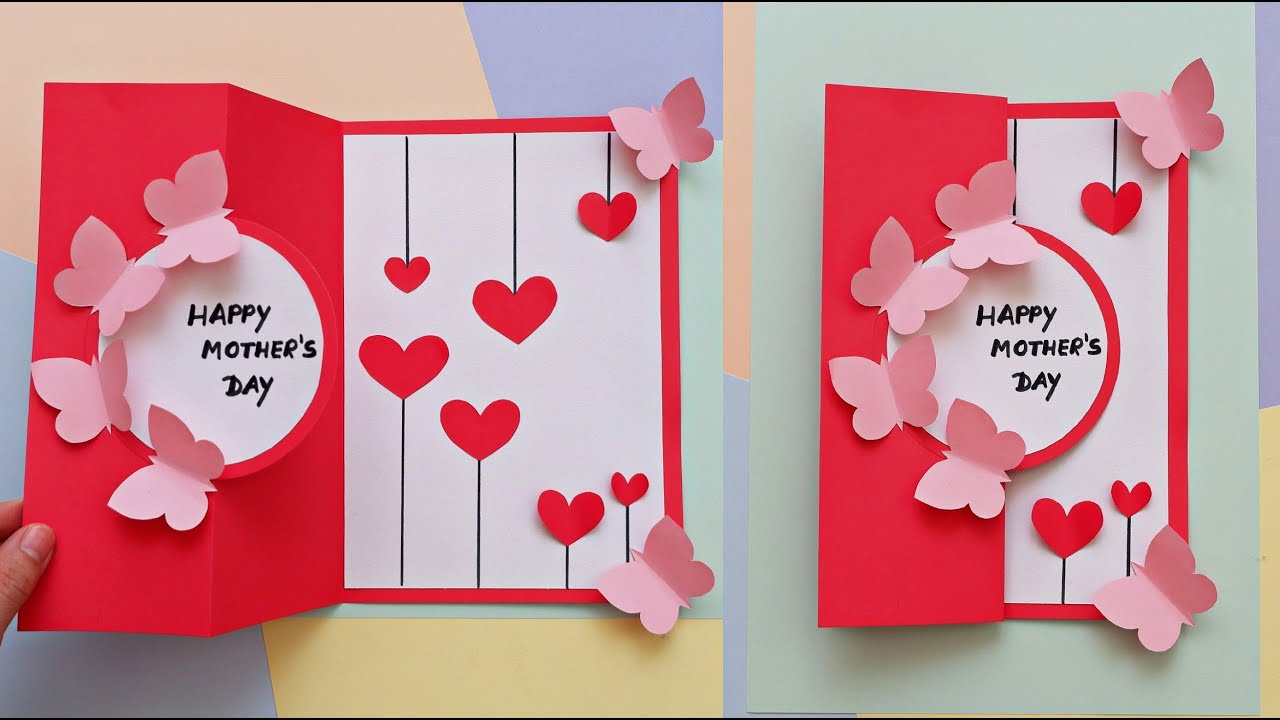 How to make a card for Mother's day at home | Handmade card for mom ...