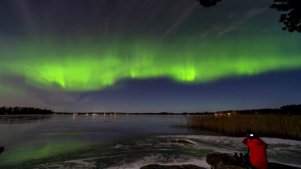 Swedish " Norrsken" a.k.a Aurora Borealis. Northern light 4K timelapse ...