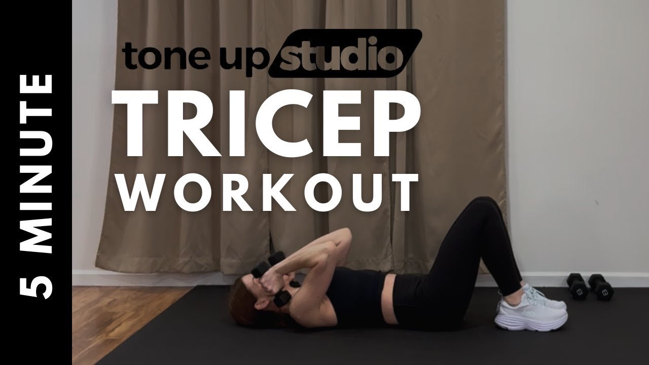 7 Day 5 Minute Full Body Dumbbell Strength Series Tricep Workout - YouTube