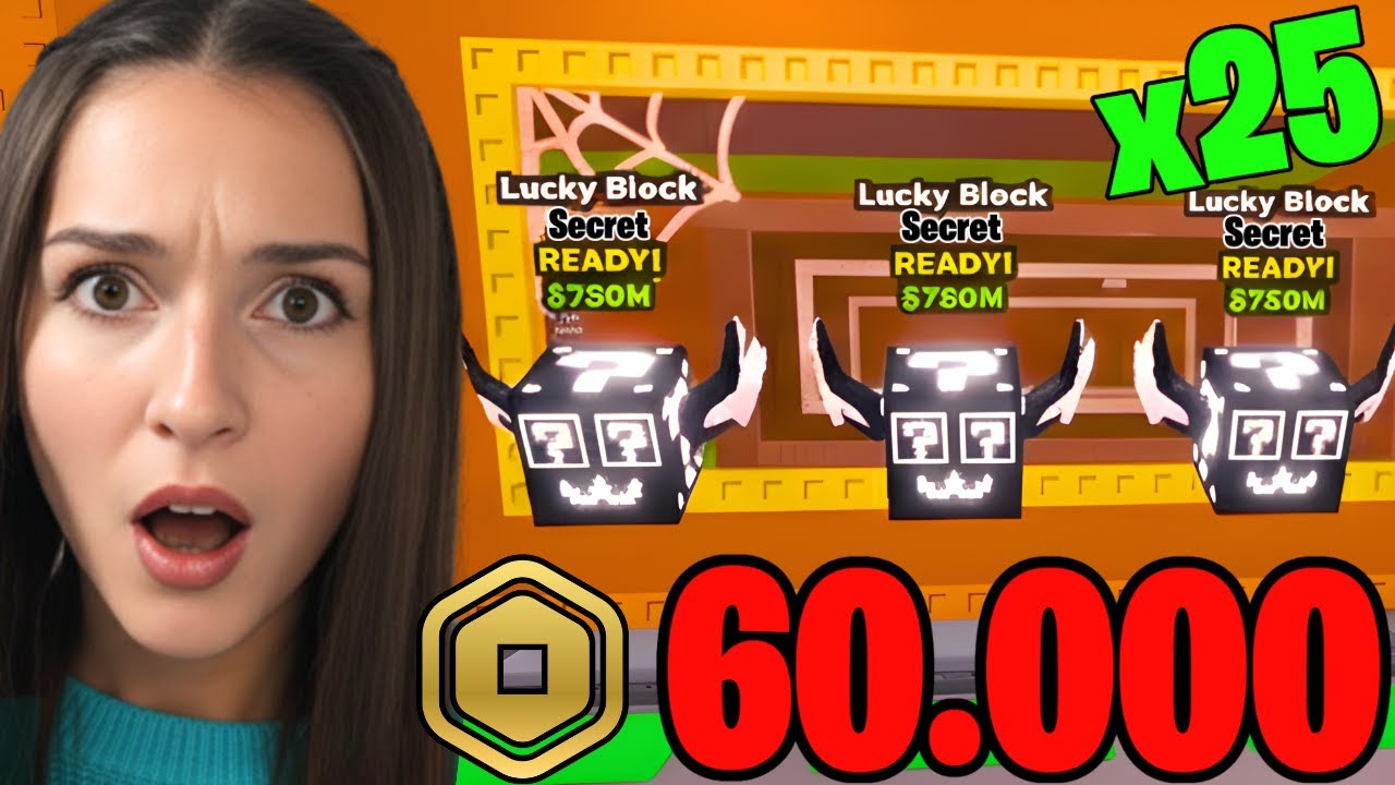 I Spent 60,000 ROBUX on SECRET Lucky Blocks… - YouTube