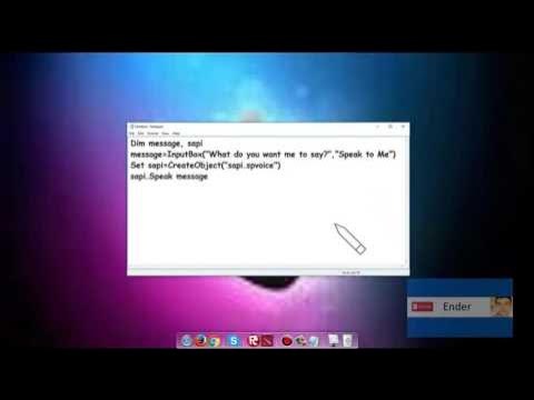 how to make your computer speak using notepad - YouTube