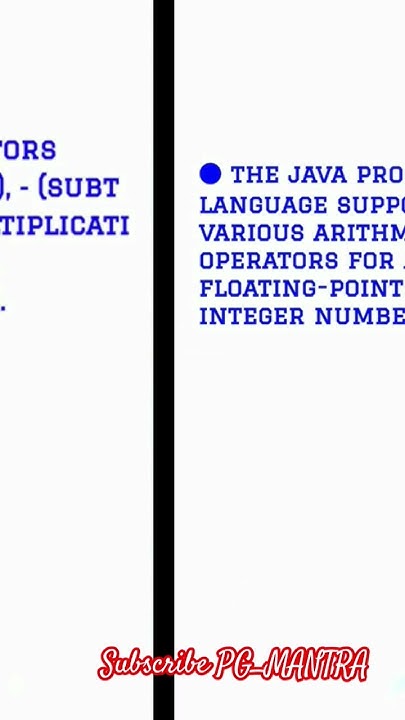 Arithmetic operators 🤔 | PG_MANTRA | #subscribe #clanguage #java #trending #viral - YouTube