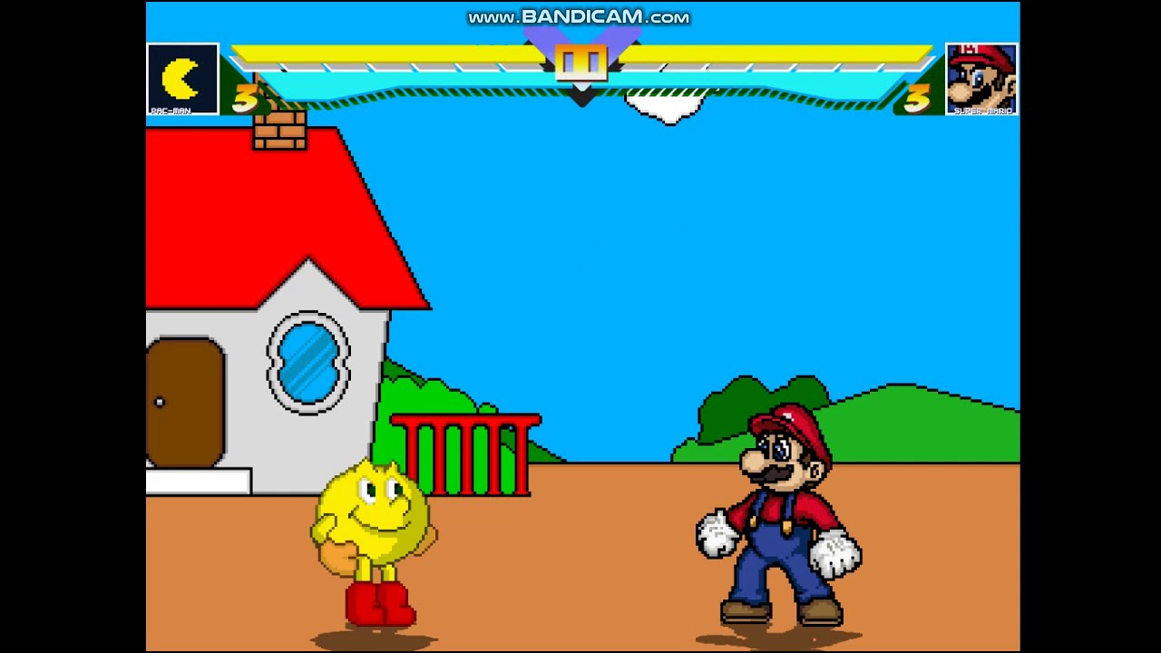 Pacman vs Super Mario in pacland - pac-man moveset mugen - YouTube