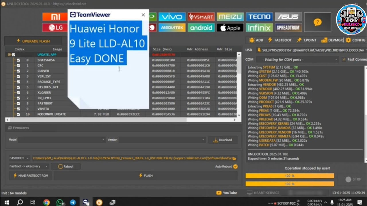 Huawei Honor 9 Lite LLD-AL10 Kirin 659 Full Flashing By=Gsm-Lala - YouTube