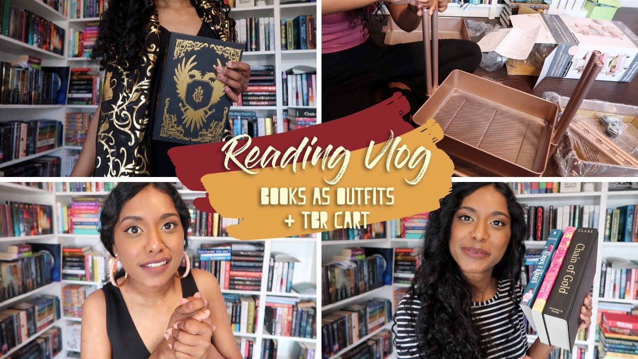 READING VLOG | books as outfits + building a TBR cart - YouTube