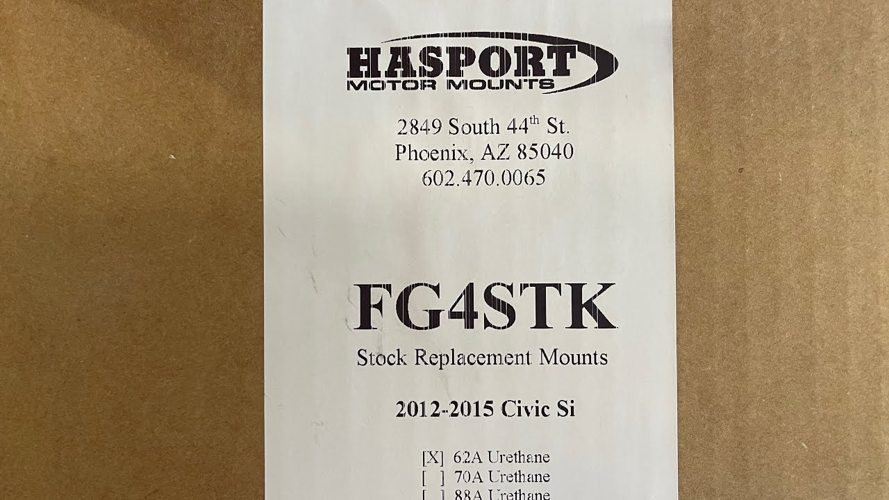 Hasport Mount Kit 2012-2015 Civic Si 9th gen product review - YouTube