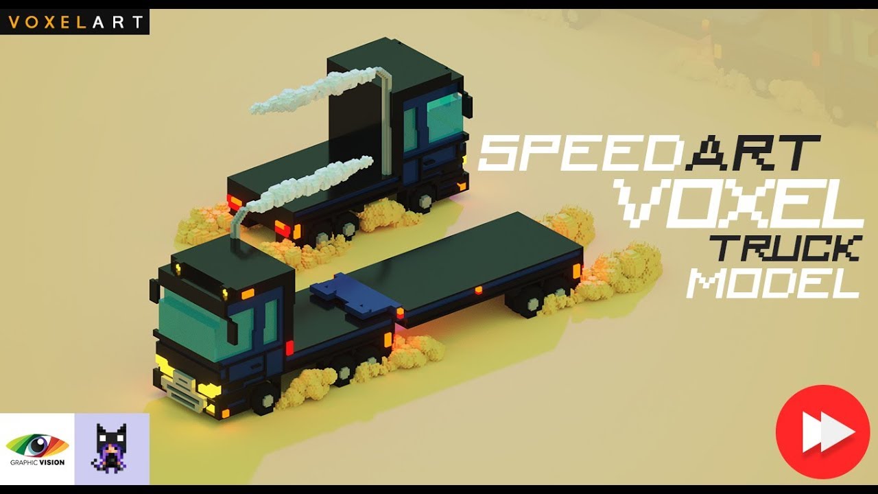 Creating a 3D Isometric beautiful truck Trailer model (Speed Art) - YouTube