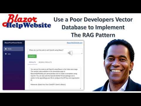 ChatGPT RAG Pattern Using a Poor Developer's Vector Database - YouTube