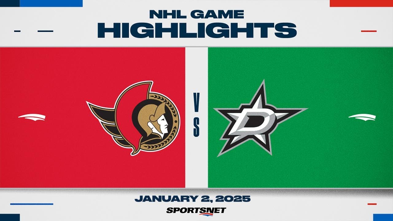 NHL Highlights | Senators vs. Stars - January 2, 2025 - YouTube