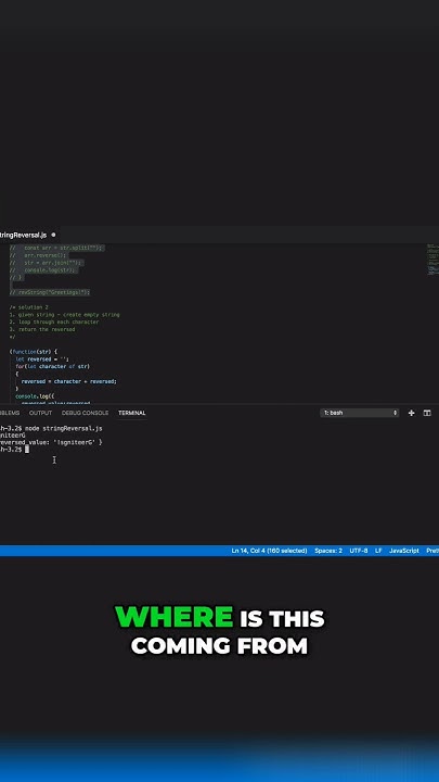 Javascript reverse string part 2 #shorts #trending #codinginterview #javascript#coding - YouTube