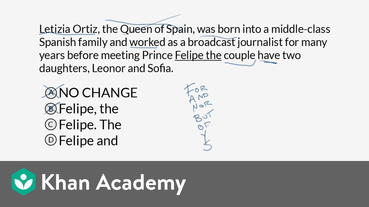 Sentence Boundaries — Basic example | Writing and Language Test | SAT ...