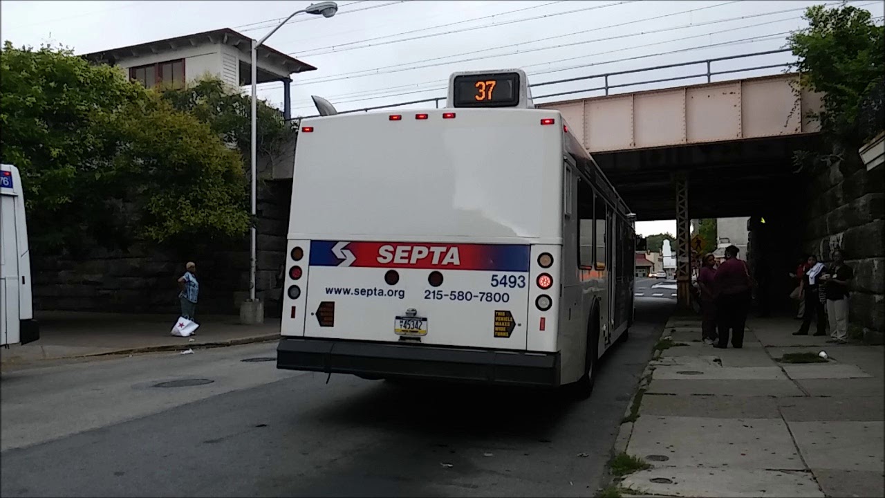 SEPTA Route 37: 2001 New Flyer D40LF #5493 (Retired) - YouTube