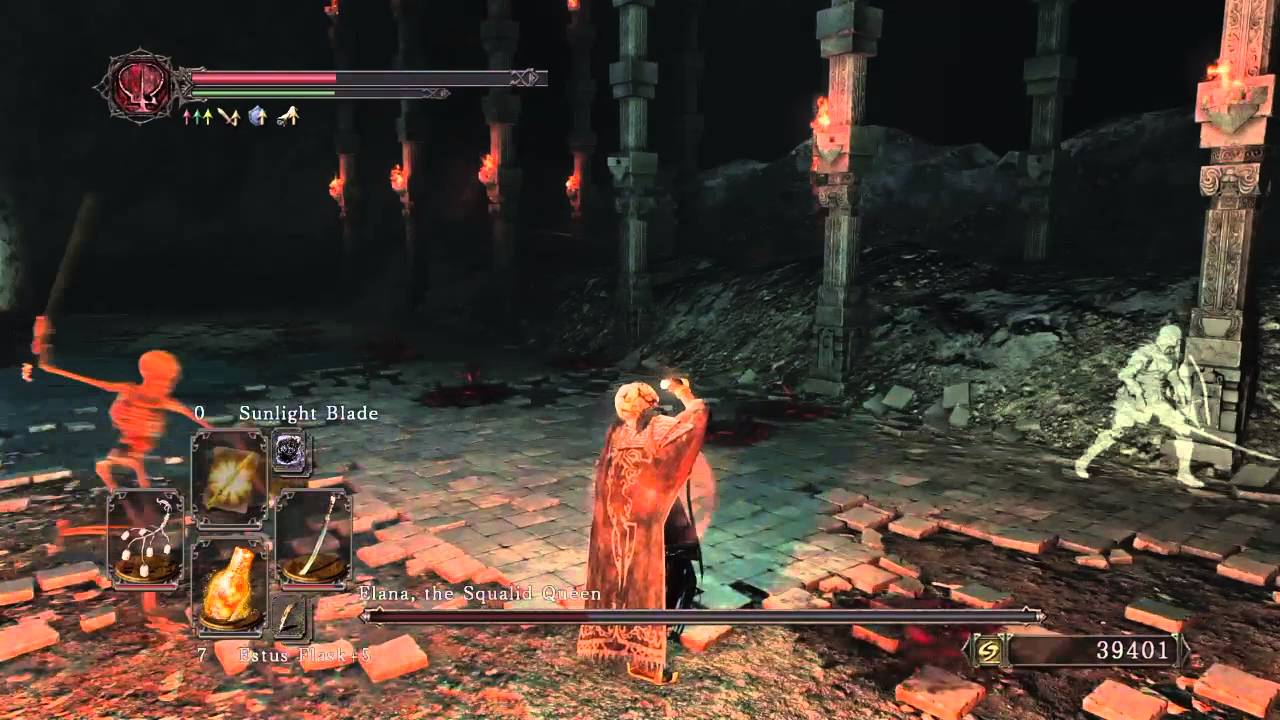 Dark Souls 2 SOTFS - Sunken King DLC Boss #2 Elana The Squalid Queen ...