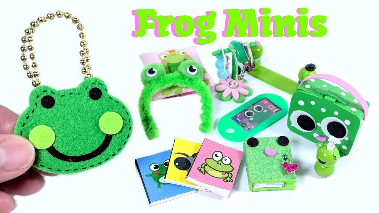 10 DIY Frog Miniatures - Purse, Lunchpail, Diary, Tablet, Notebooks ...