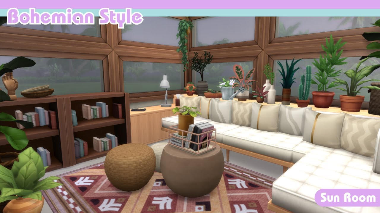 Sims 4: Modern Boho Sunroom Design - YouTube