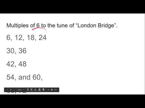 Multiples of 6 to the tune of London Bridge. Multiplication song for 6 ...
