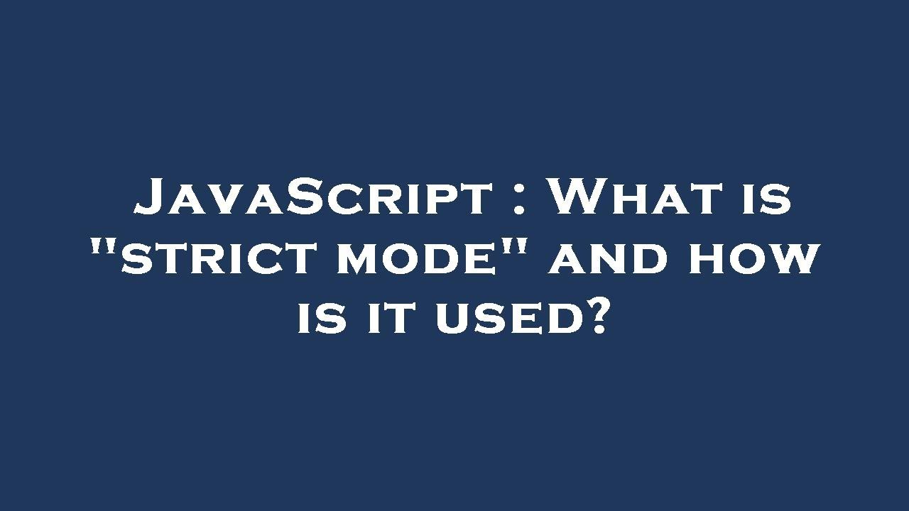 JavaScript : What is 