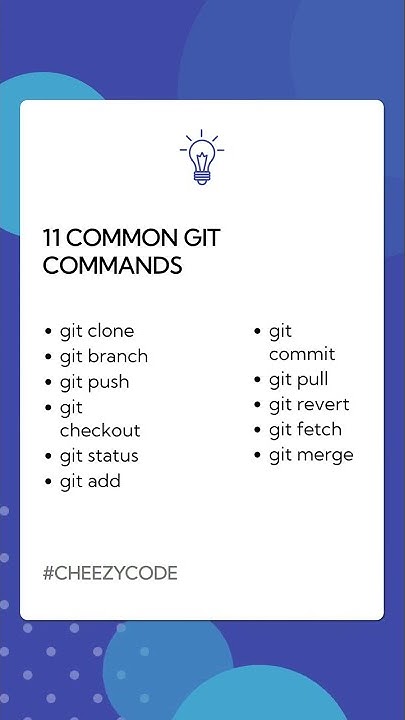 11 Common Git Commands| CheezyCode Shorts #shorts - YouTube