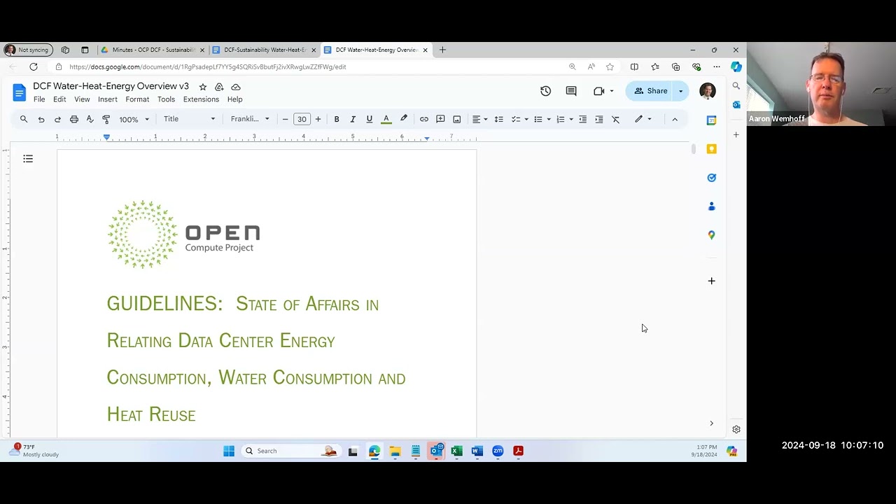 OCP DCF - Sustainability Workstream call (Sep 18, 2024) - YouTube