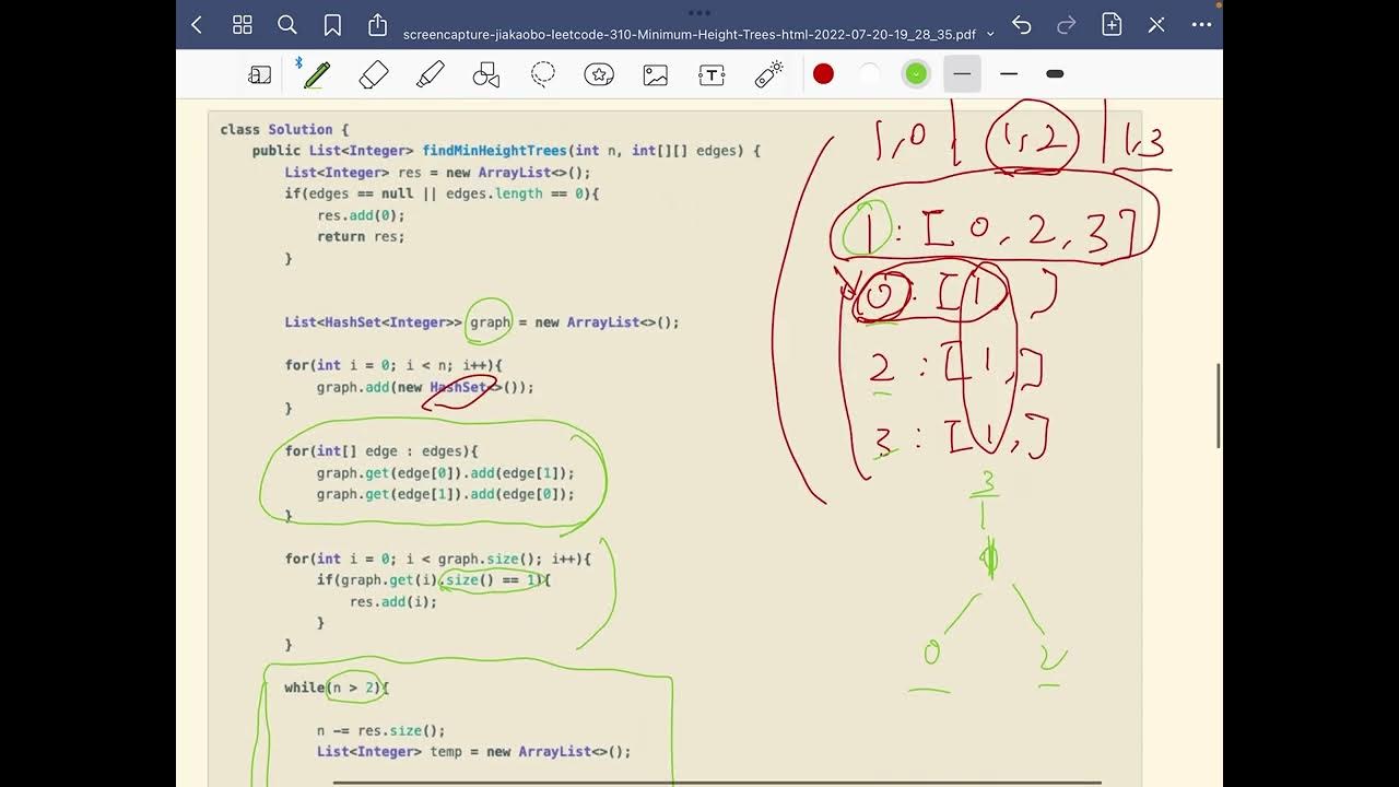 贾考博 Leetcode 310 Minimum Height Trees Youtube