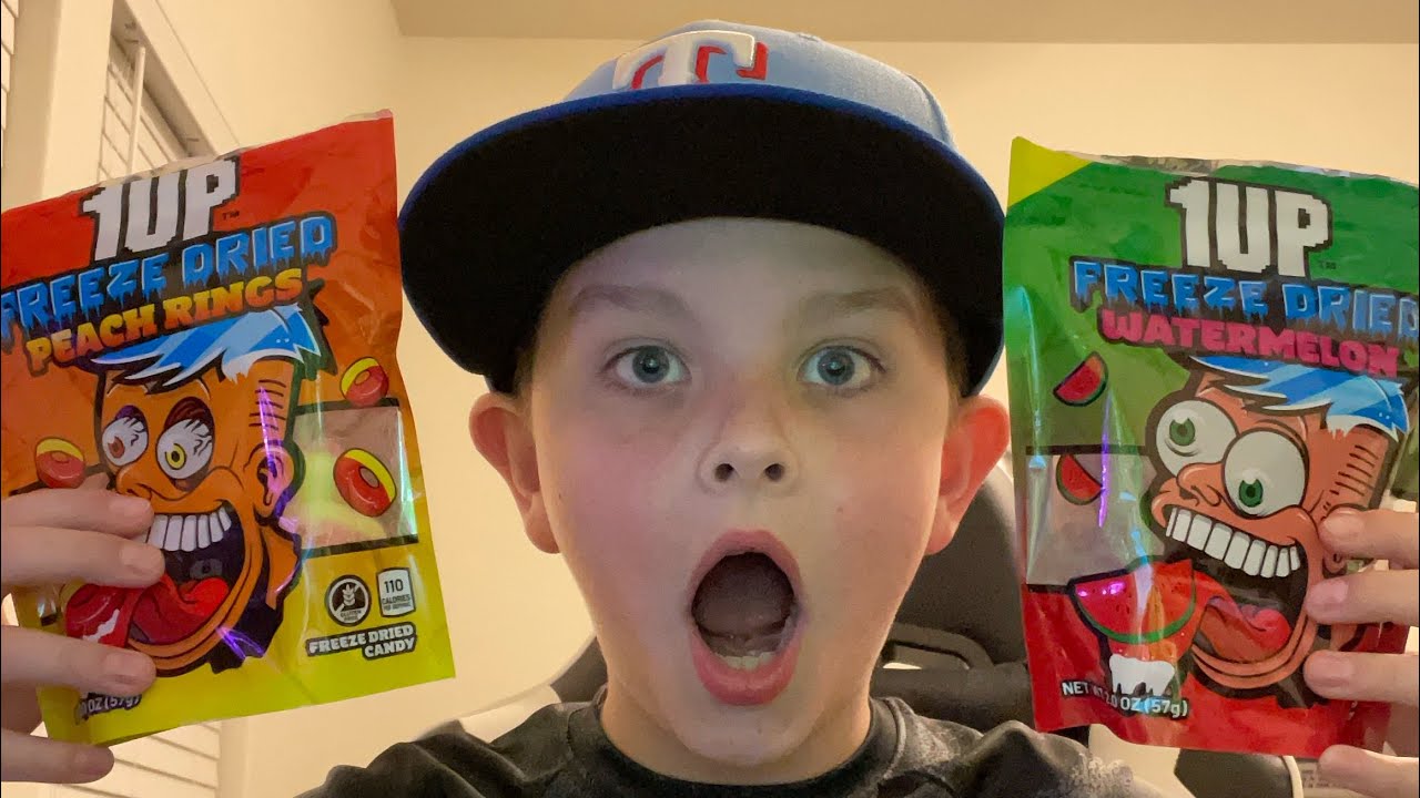 Trying faze rugs 1up freeze dried candy!!! Pt1 @rug #1up - YouTube