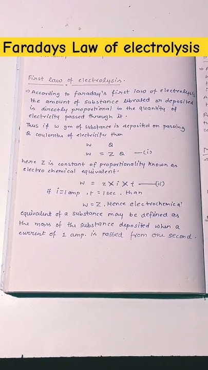 Faradays Law of Electrolysis|| Class 12 #chemistry - YouTube