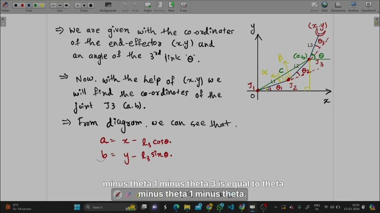 Robotics ASSIGNMENT 1 || Implementation of inverse kinematics in robotic 3 link arm || DAIICT ...