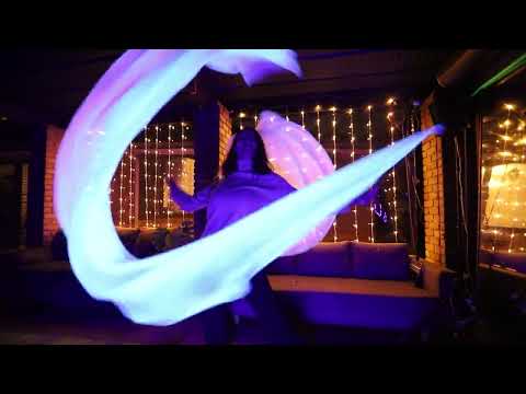 Luminescent White UV Reactive Silk Veil for Poi/Streamer