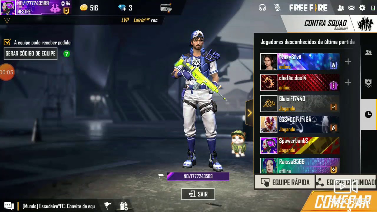 Free Fire- Essa menina fica fixa na minha tela - YouTube