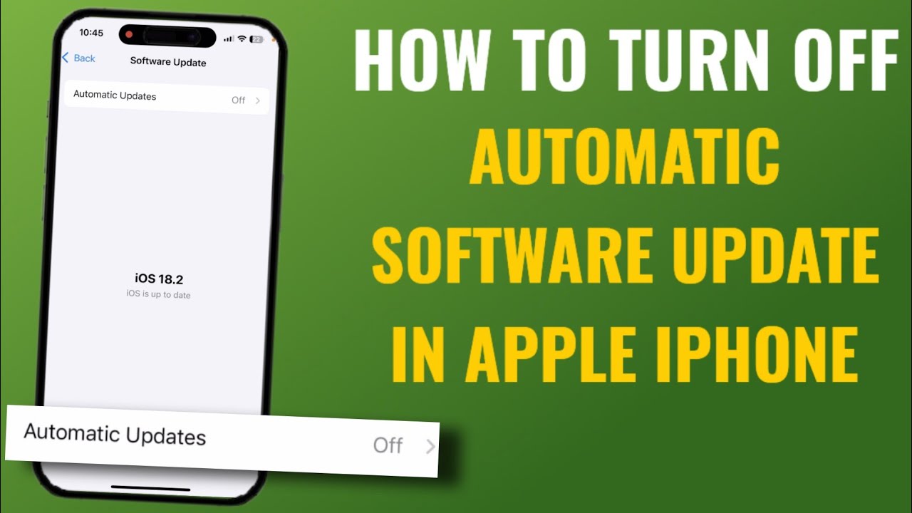 How To Turn Off Automatic Software Update In Apple Iphone | English ...