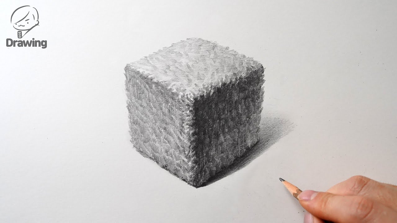 소묘 기초 드로잉 털질감 정육면체 그림 그리기 기초조형 정물 연필 정밀묘사 Pencil Drawing Basics