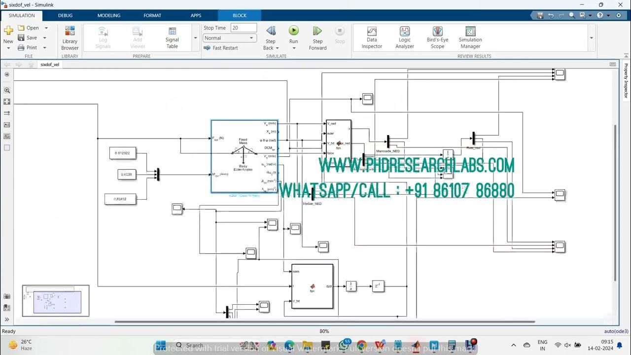 6DOF model of a UAV on MATLAB Simulink communication - YouTube