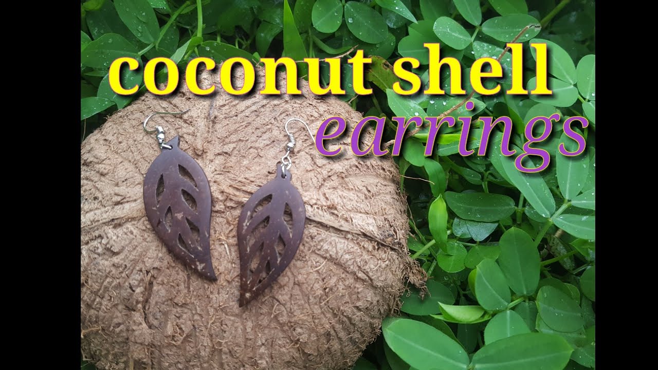 How to Make Earrings from Coconut Shell | Coconut Shell Craft Ideas | DIY coconut shell - YouTube