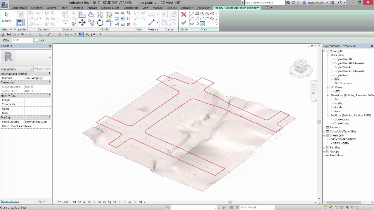 02 Revit Site Topo Region - YouTube