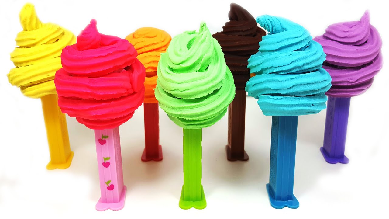 Play Doh Pez Ice Cream Candy Suprise Toy! Learn Numbers 1 to 10 Disney ...