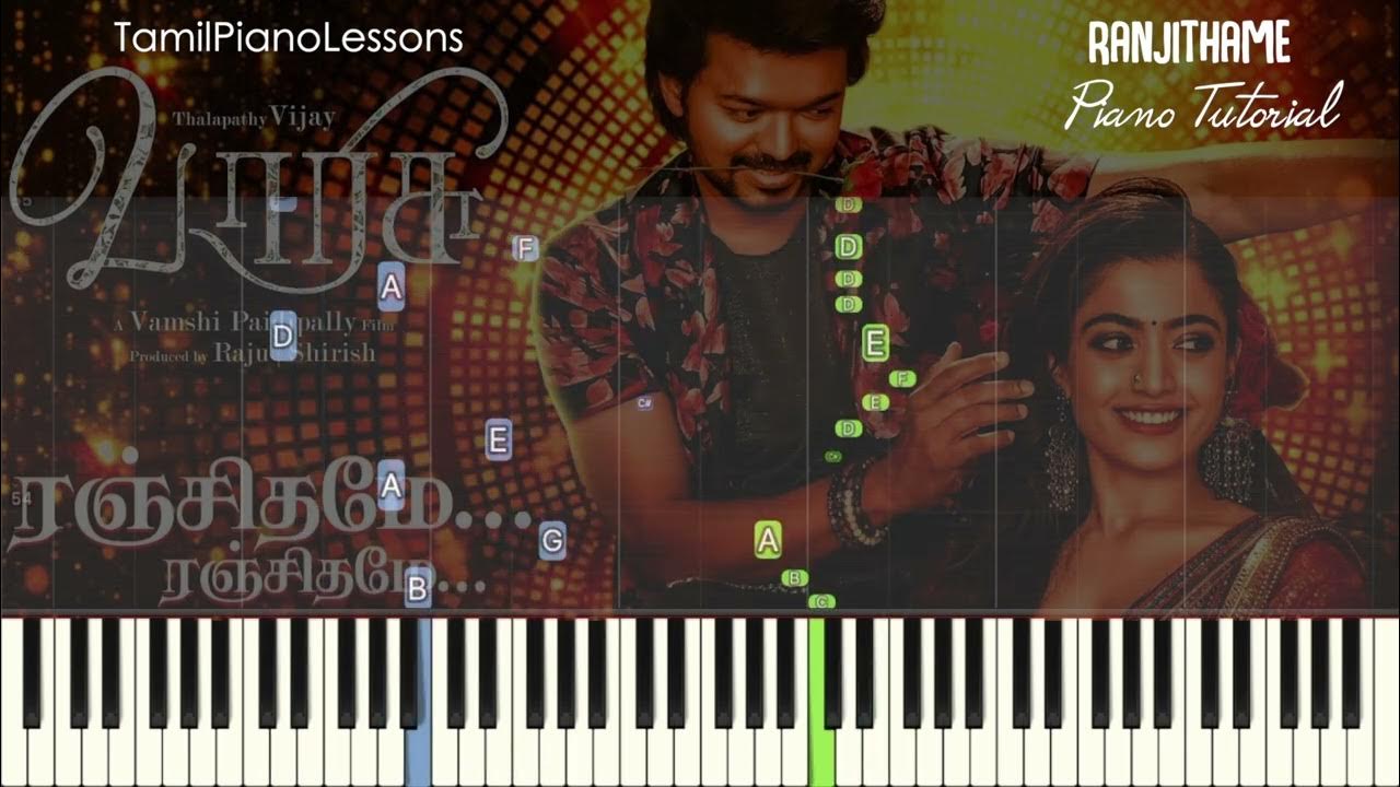 Ranjithame Song Piano/Keyboard Tutorial | Varisu Movie | Thalapathy Vijay | Rashmika | Thaman S ...