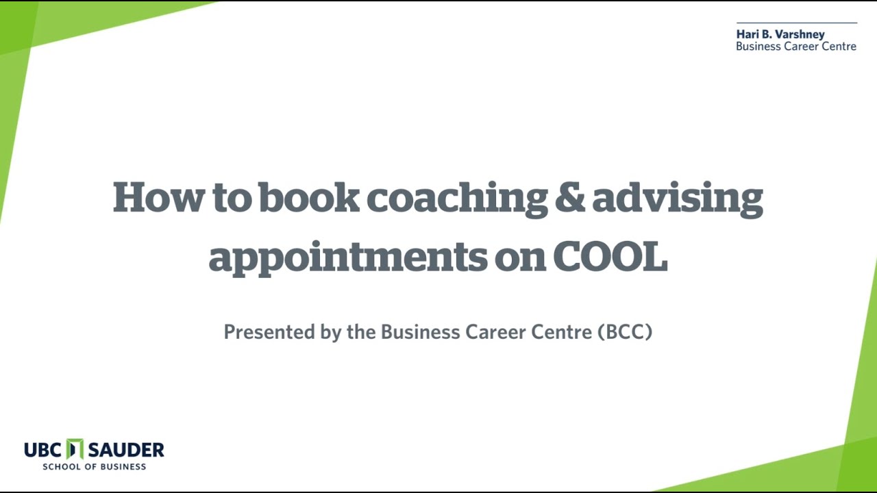 How to book coaching & advising appointments on COOL - YouTube