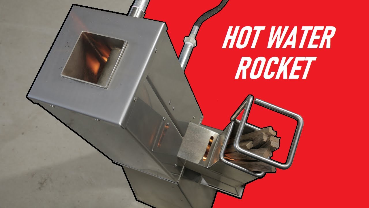Making an insulated rocket stove hot water system - YouTube