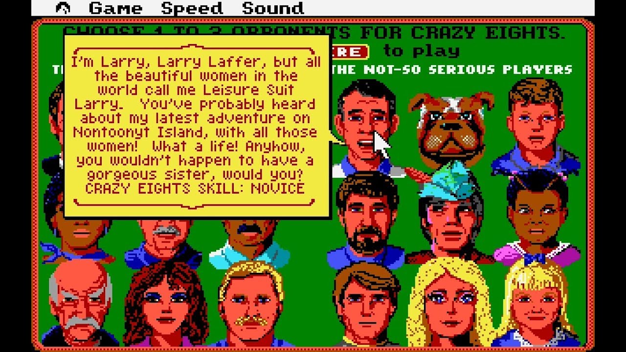 Hoyle (PC/DOS) Conversation Between Famous Sierra Game Characters "Crazy Eights, Idle" - YouTube