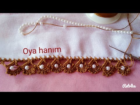 212-İncili tek renk tığ oyası yapılışı