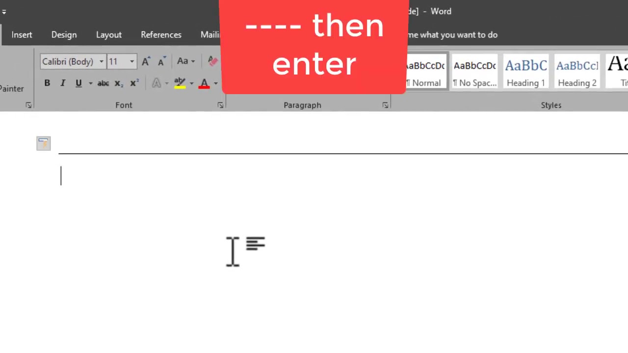 Word make lines quickly - YouTube
