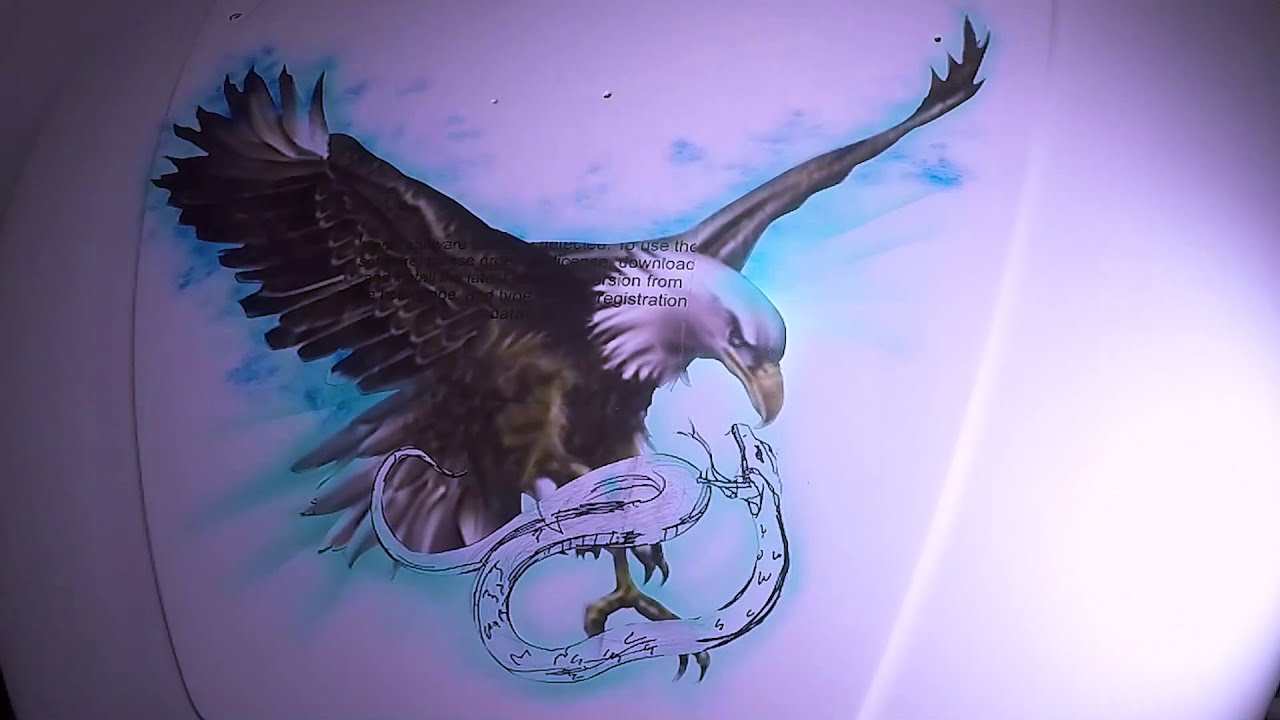 Airbrushing a eagle design on a jeep hood - YouTube