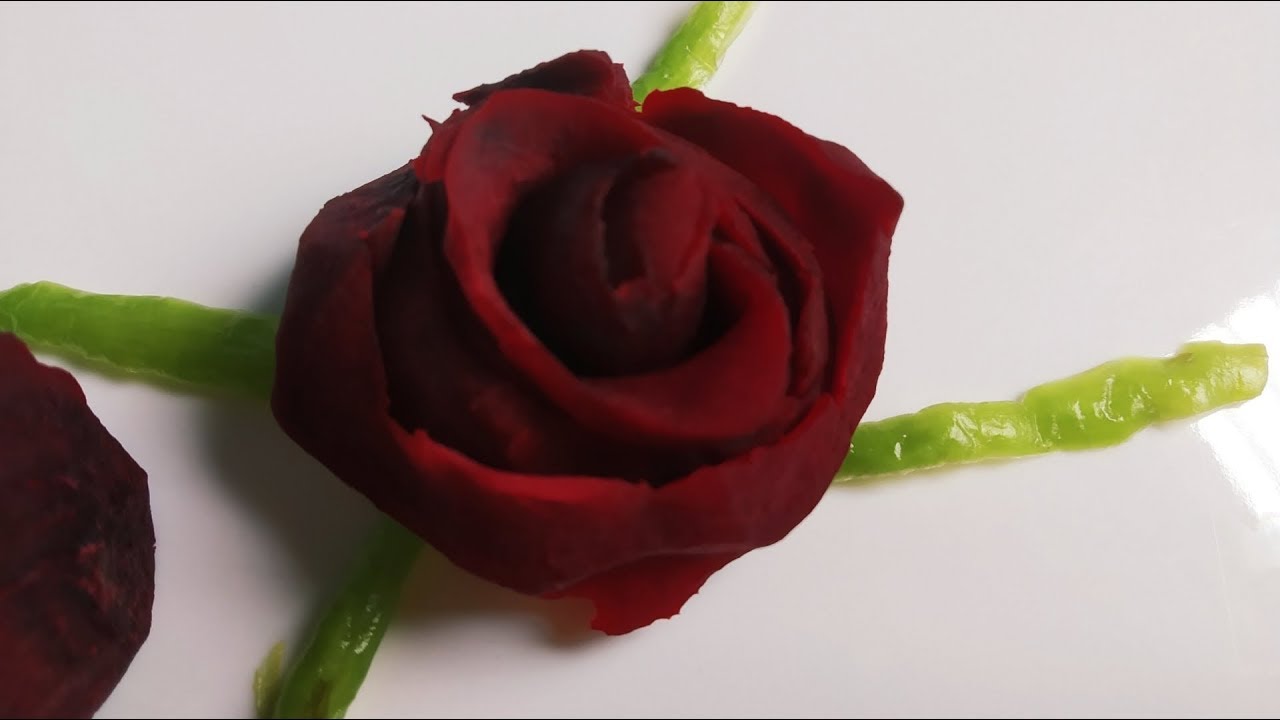 beetroot flower|How to make beetroot rose - YouTube