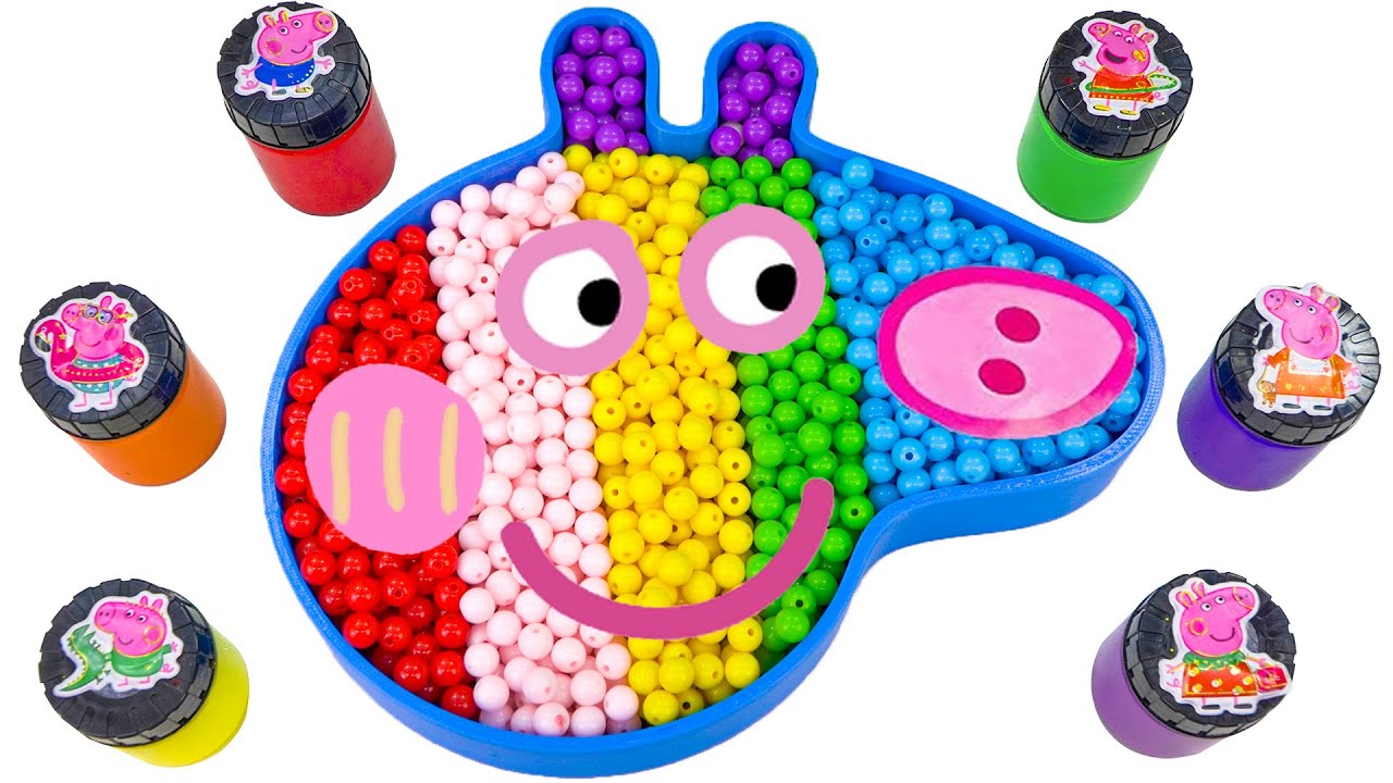 Satisfying Video How To Make Rainbow Peppa Pig From Mixing Beads ...
