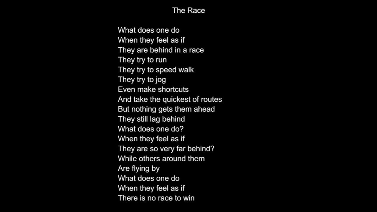 The Race (original poem) - YouTube