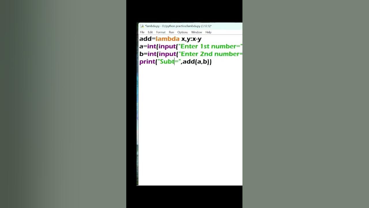Lambda Function Of Python Language Coding Programming Python