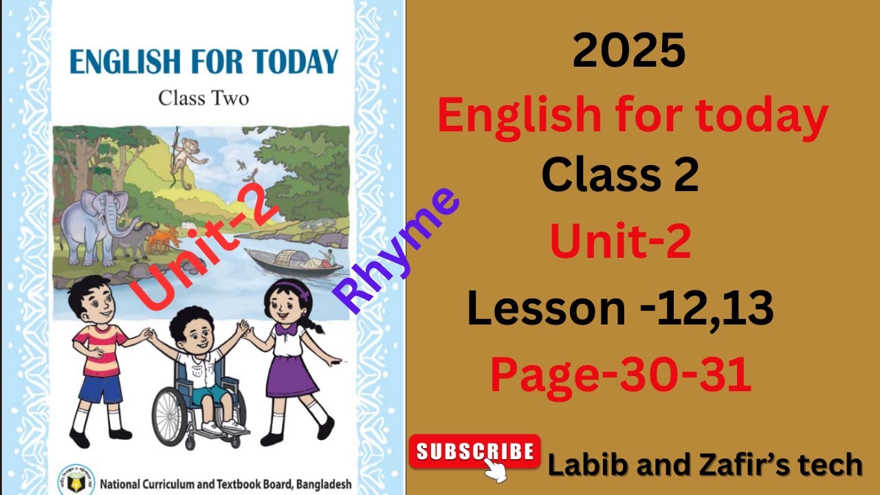 Class 2 English for today book 2025/unit -2 Lesson -12,13 page:30-31 ...